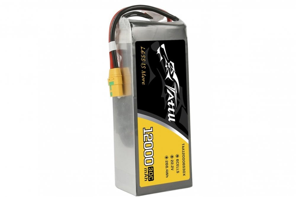 Tattu 12000mAh 22.2V 30C 6S Lipo Battery Pack With XT90-S Plug | Next FPV