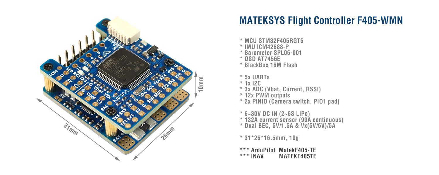 MATEK F405-WMN FLIGHT CONTROLLER | Next FPV